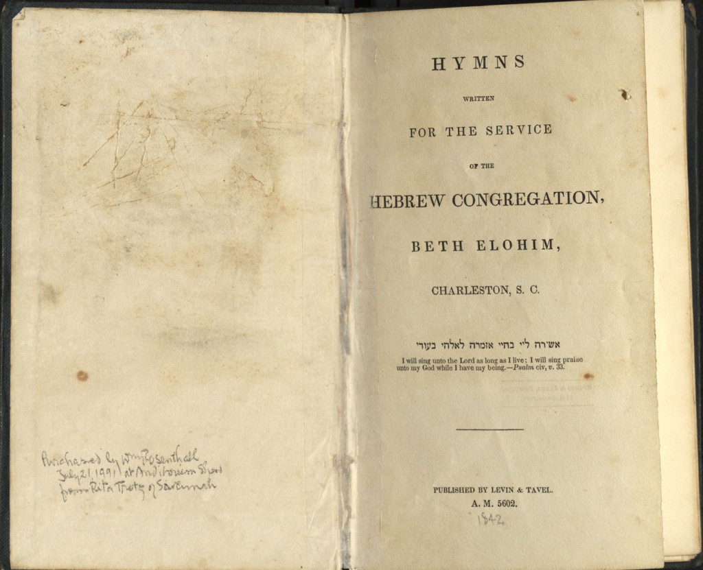 Hymns written for the Service of the Hebrew Congregation Beth Elohim ...